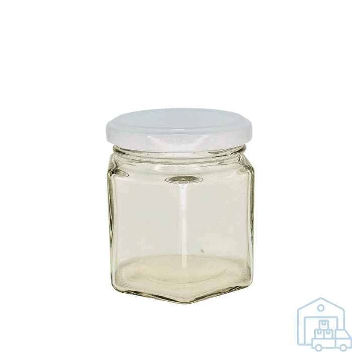 Frasco Vidrio Hexagonal 190Ml C/Tapa – Estación Bazar